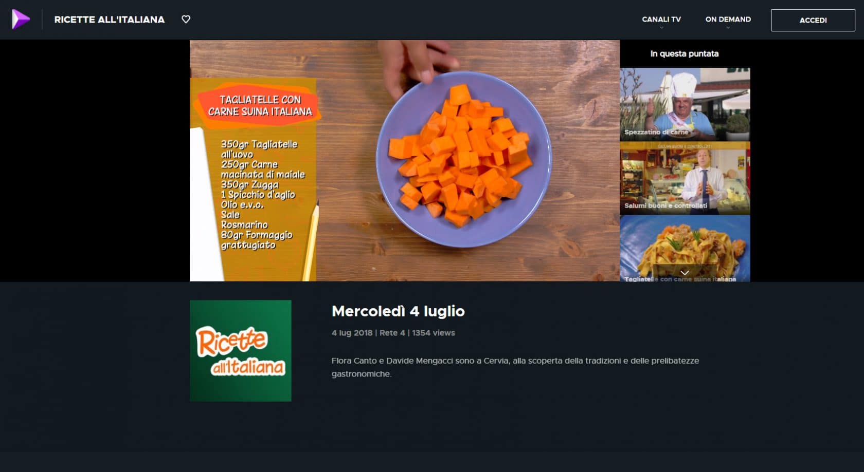 Ricette All'Italiana - Rete 4